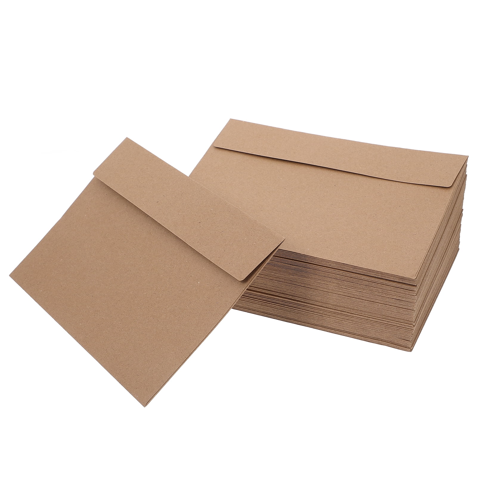 100 Pcs Kraft Envelope Letter Paper Solid Color Envelopes Letter ...