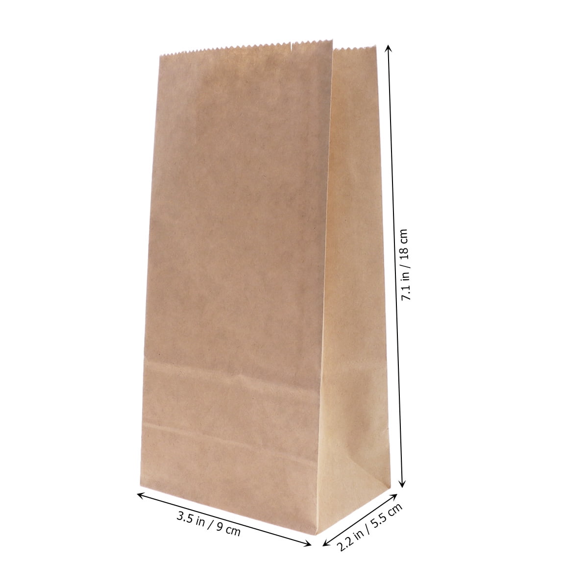 100 Pcs Kraft Paper Food Pouch Square Bottom Packaging Bag Snack Bags ...
