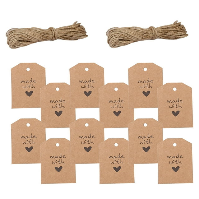100 Pcs Kraft Paper Hang Tag The Gift Packaging Tags Party Favor for ...
