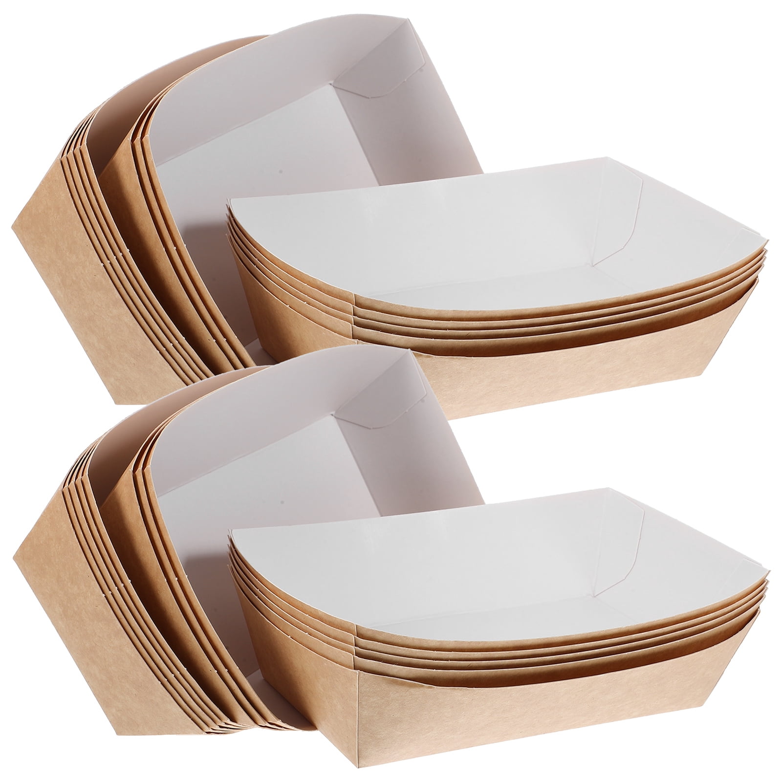 100 Pcs Kraft Paper Shipping Box Food Plates Storage Sushi Serving ...