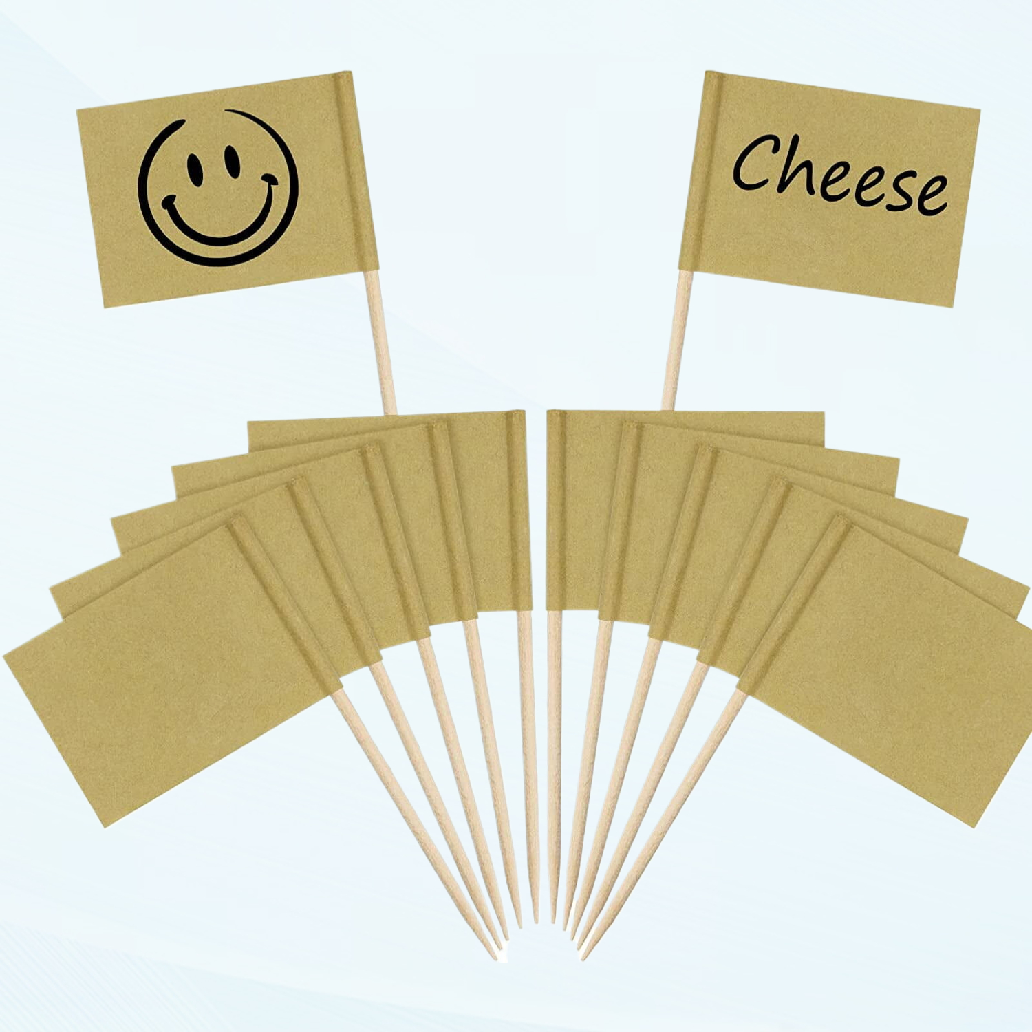 100 Pcs Kraft Toothpick Flags Cheese Markers, Cheese Labels for ...