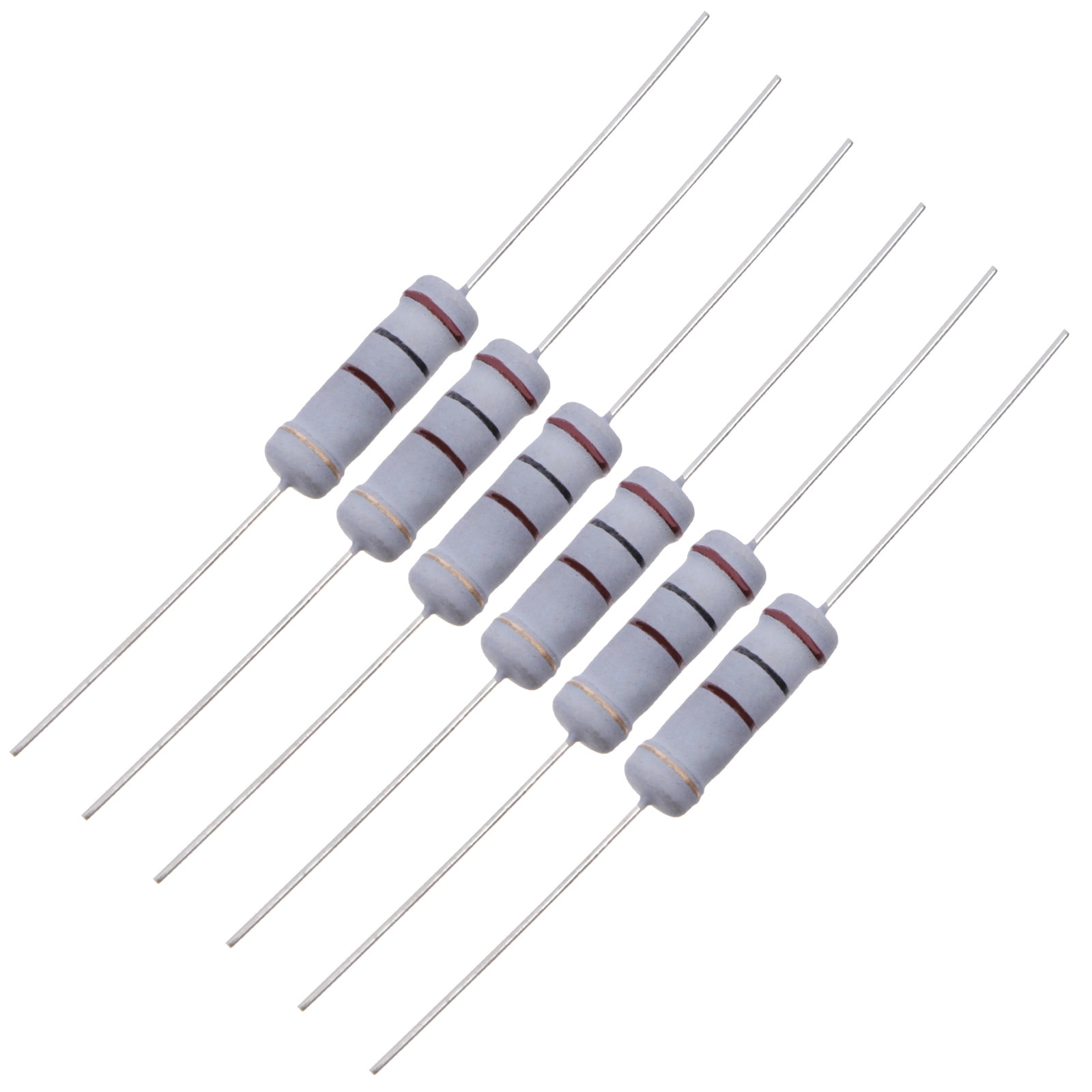 100 Pcs LED Headlights Capacitor Resistance Watt Resistor 6X0.5CM Grey ...