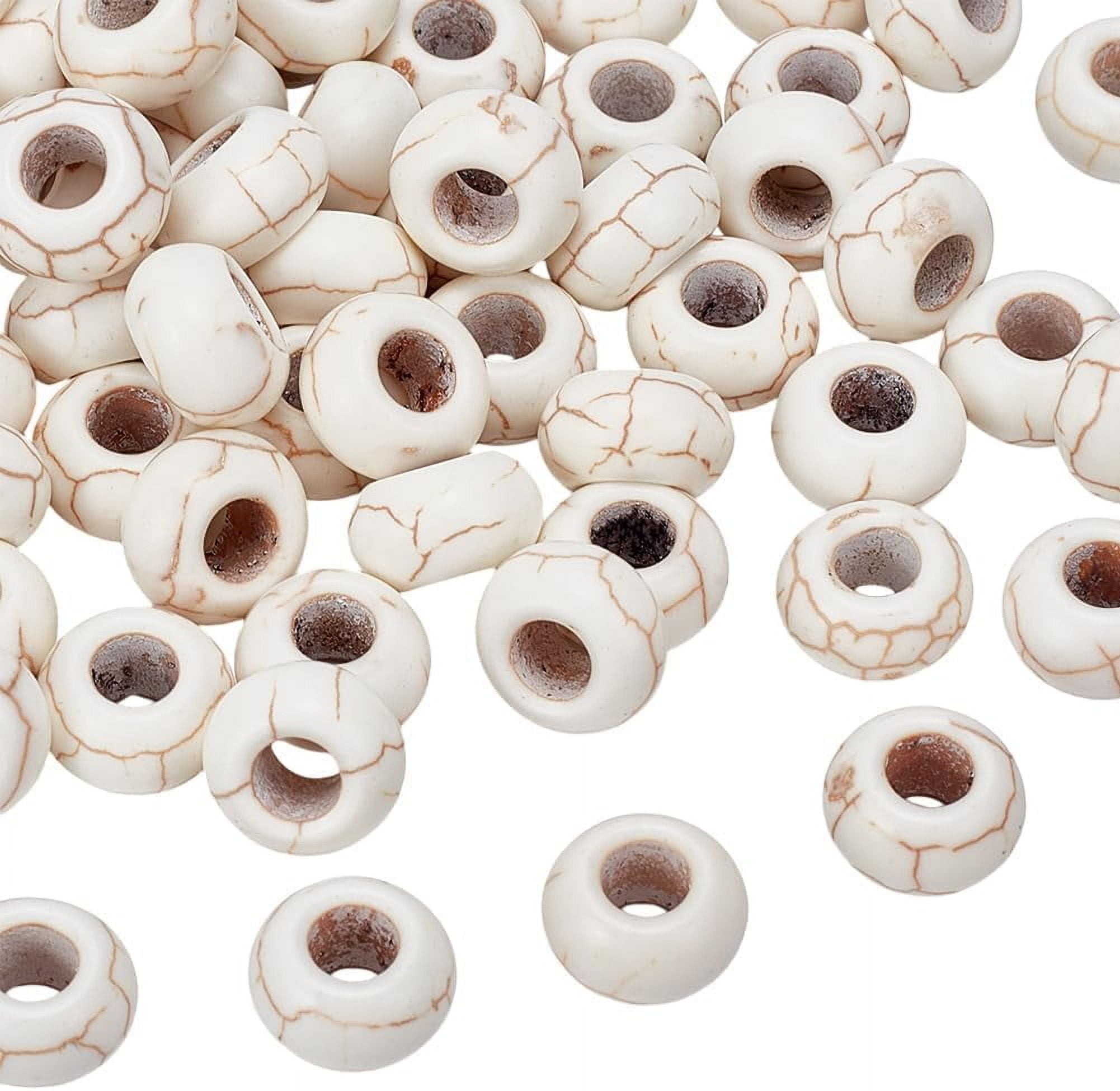 100 Pcs Large Hole Gemstone Beads for Jewelry Making Synthetic ...