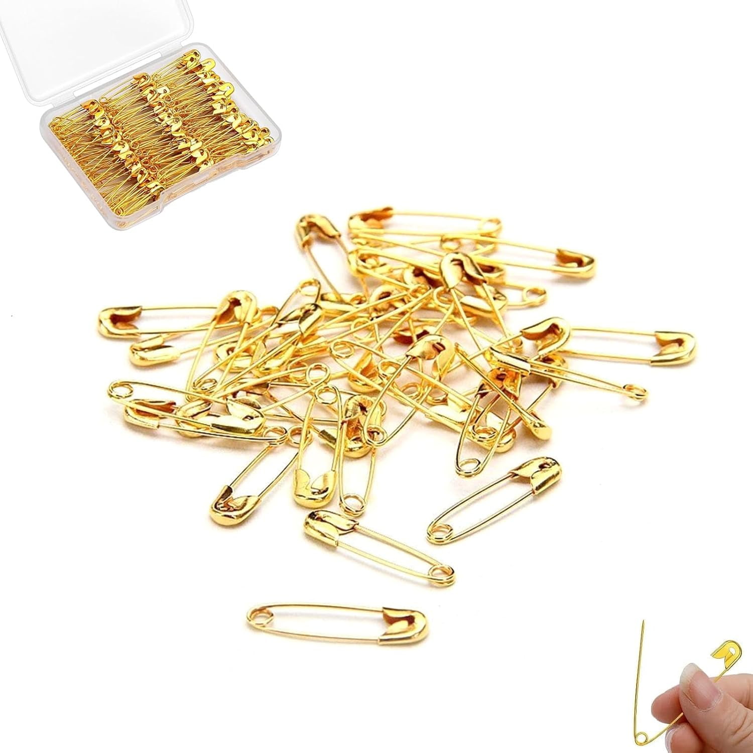 100 Pcs Large Safety Pins, 1.5'' Gold Safety Pins for Clothes, Sewing ...