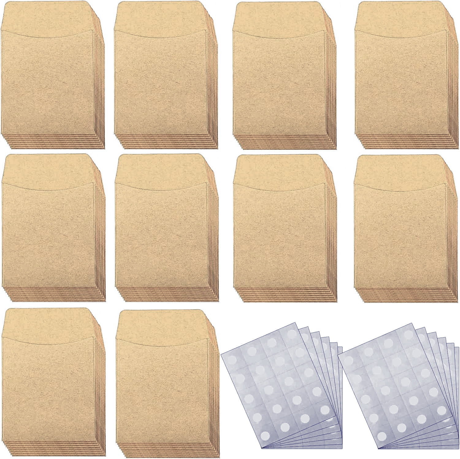 100 Pcs Library Card Envelopes Colorful Small Pockets Envelope with 5 ...