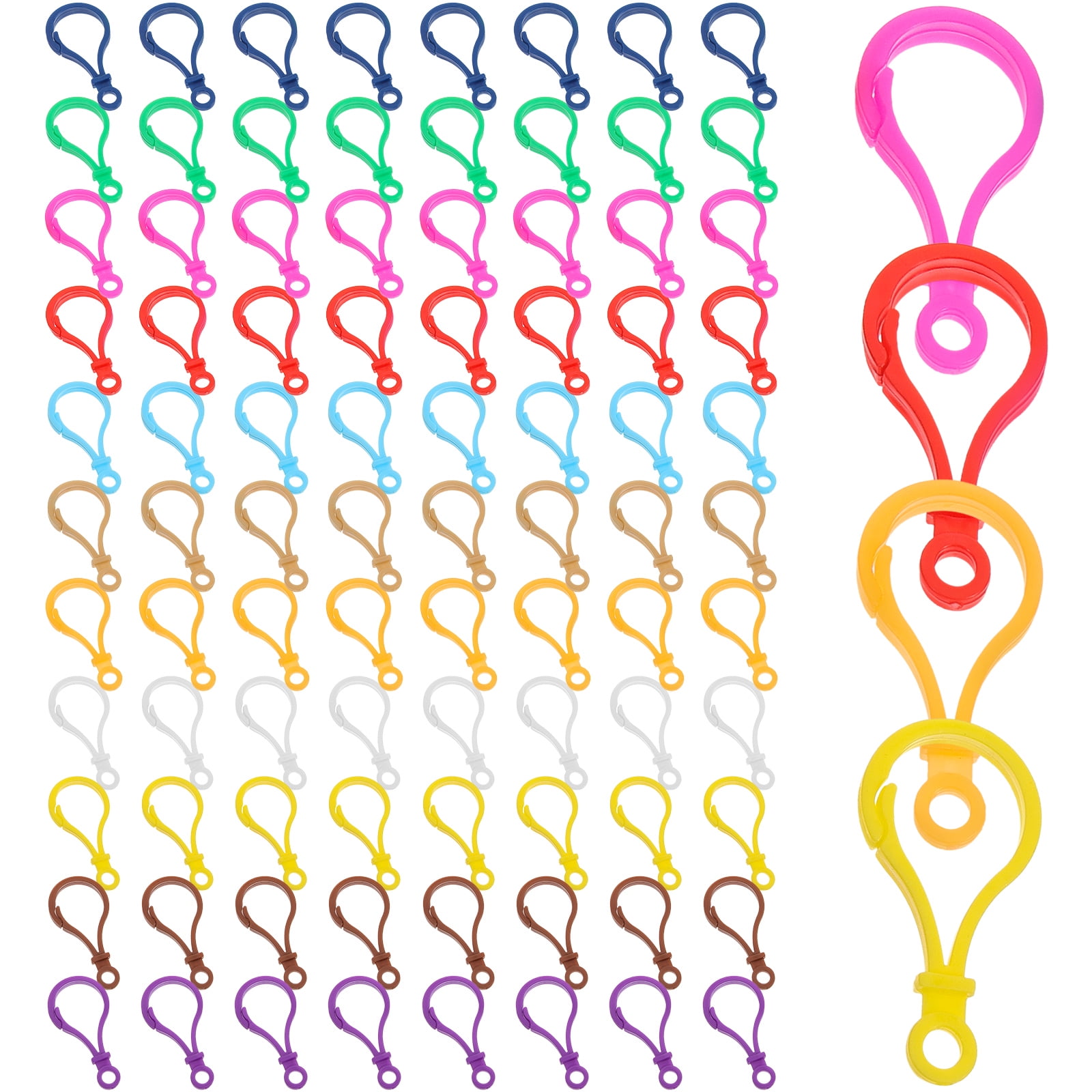 100 Pcs Light Bulb Buckle Plastic Claw Clasp Crafts Keychain Hook Small ...