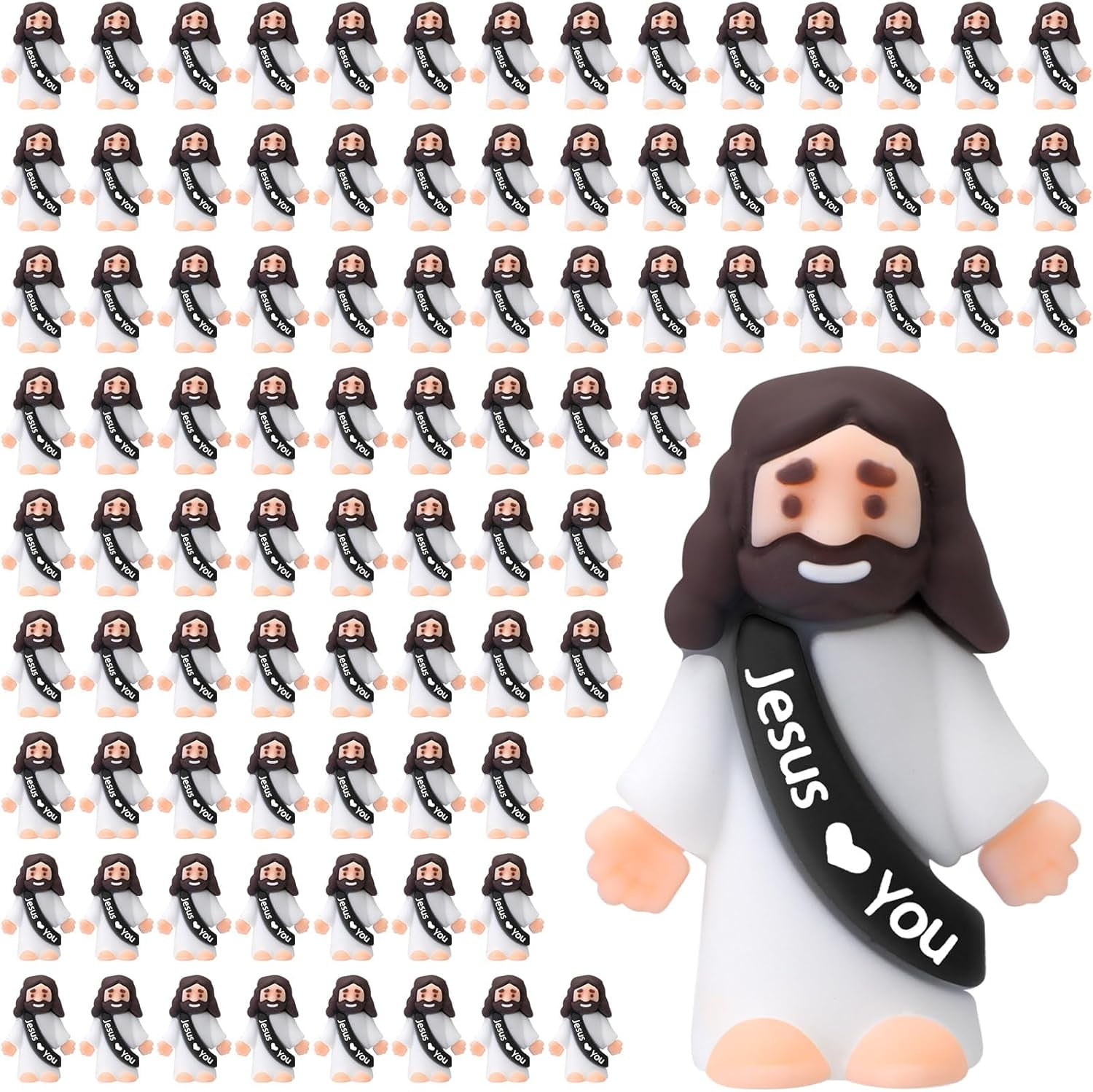 100 Pcs Little Jesus Figures Easter Jesus Loves You Original Design ...