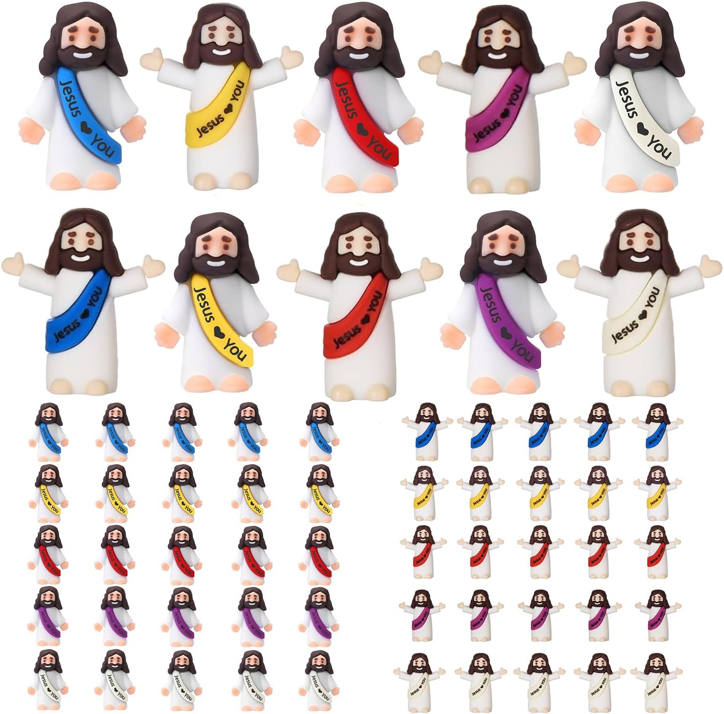 100 Pcs Little Jesus Figures, Mini Jesus Figurines in Bulk, Small Jesus ...