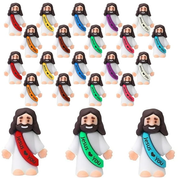 100 Pcs Little Jesus Figures Mini Jesus Toys Easter Egg Fillers Rubber ...
