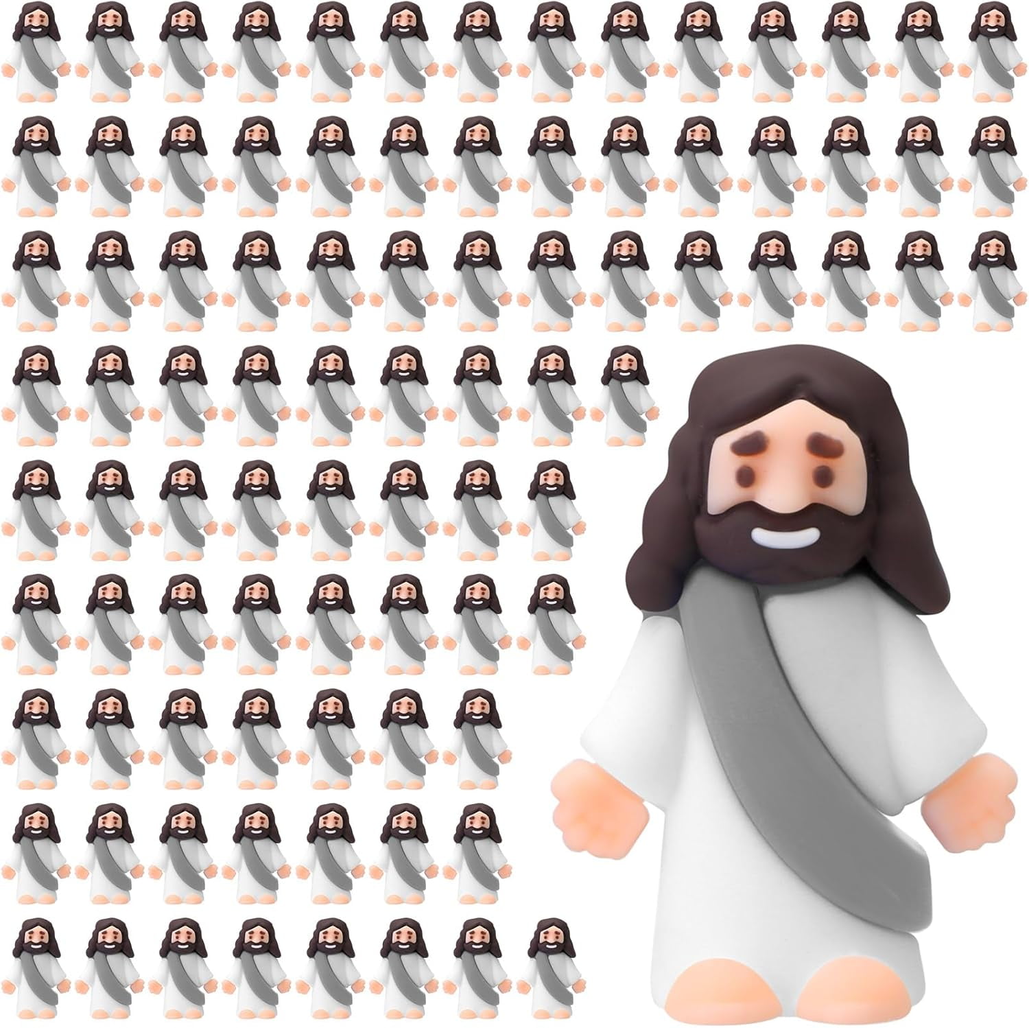 100 Pcs Little Jesus Figures Original Design Mini Rubber Jesus Toys to ...