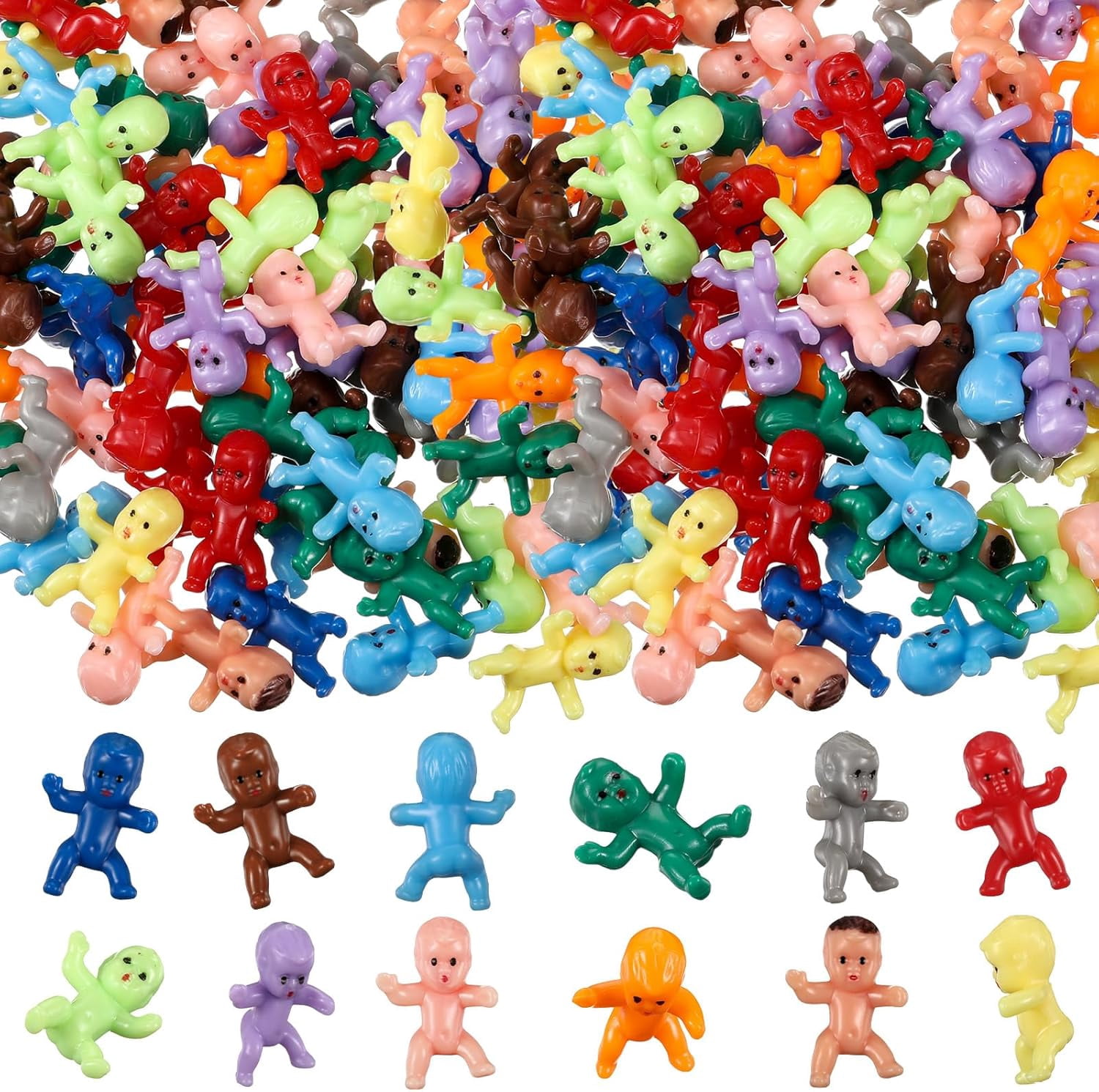 100 Pcs Little Plastic Babies Tiny Baby Figurines Mini Baby Lil Small ...