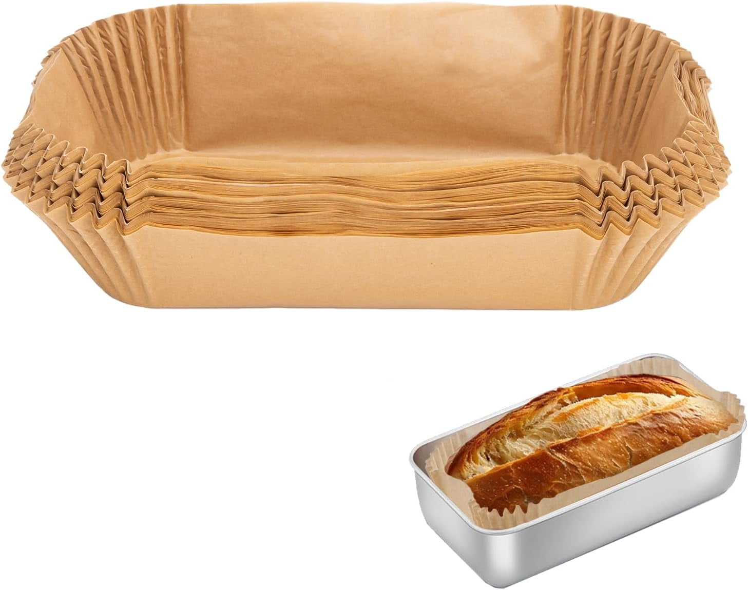 100 Pcs Loaf Pan Liners for Baking Bread 9x5 Inch, Non-Stick Pre Formed ...