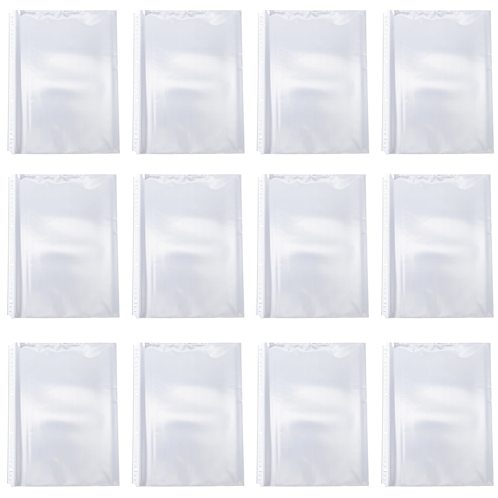 100 Pcs Loose Leaf File Pouch Punched Hole Binder Protectors File ...