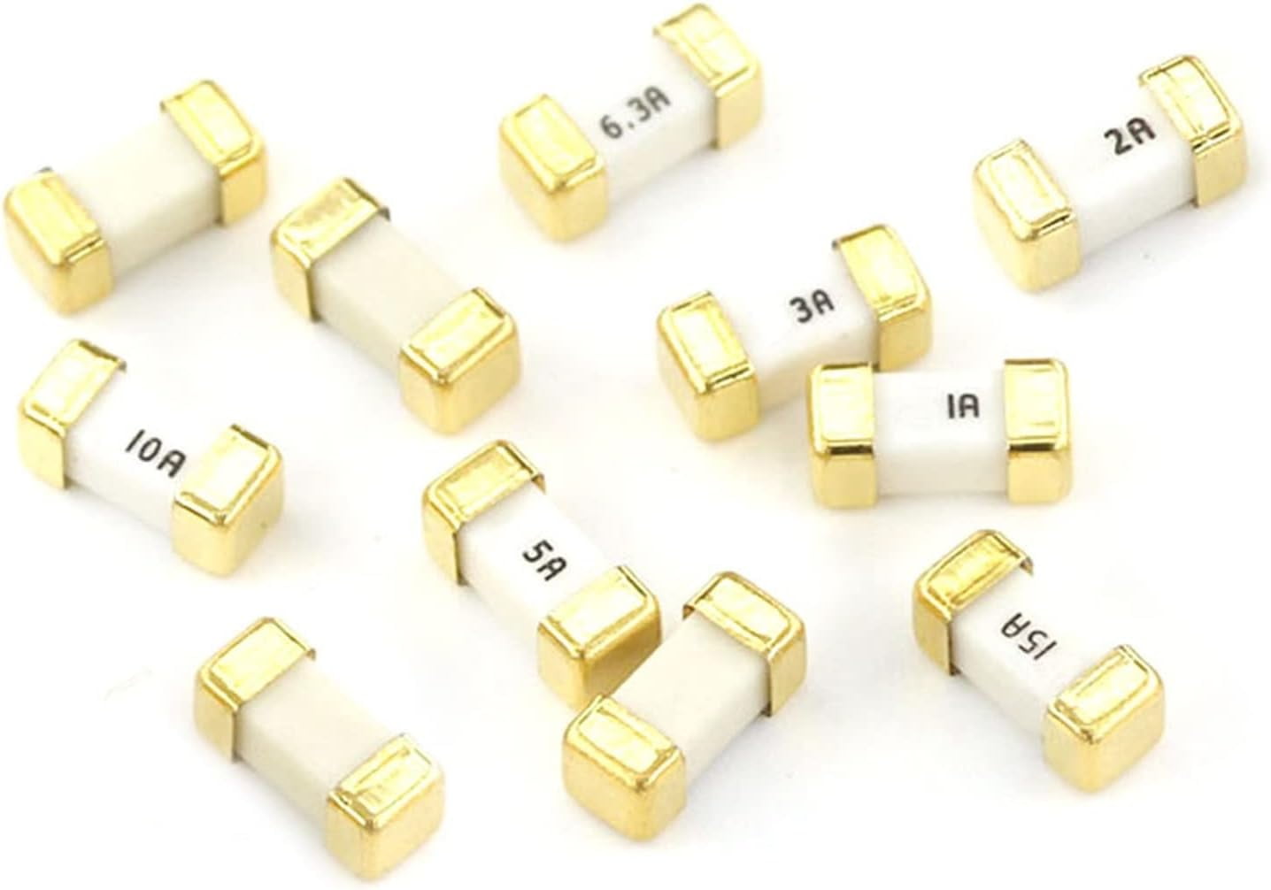 100 Pcs/Lot Gold Silver 1808 125V 250V AC 451 SMD Fast Blow Fuse 2410 ...