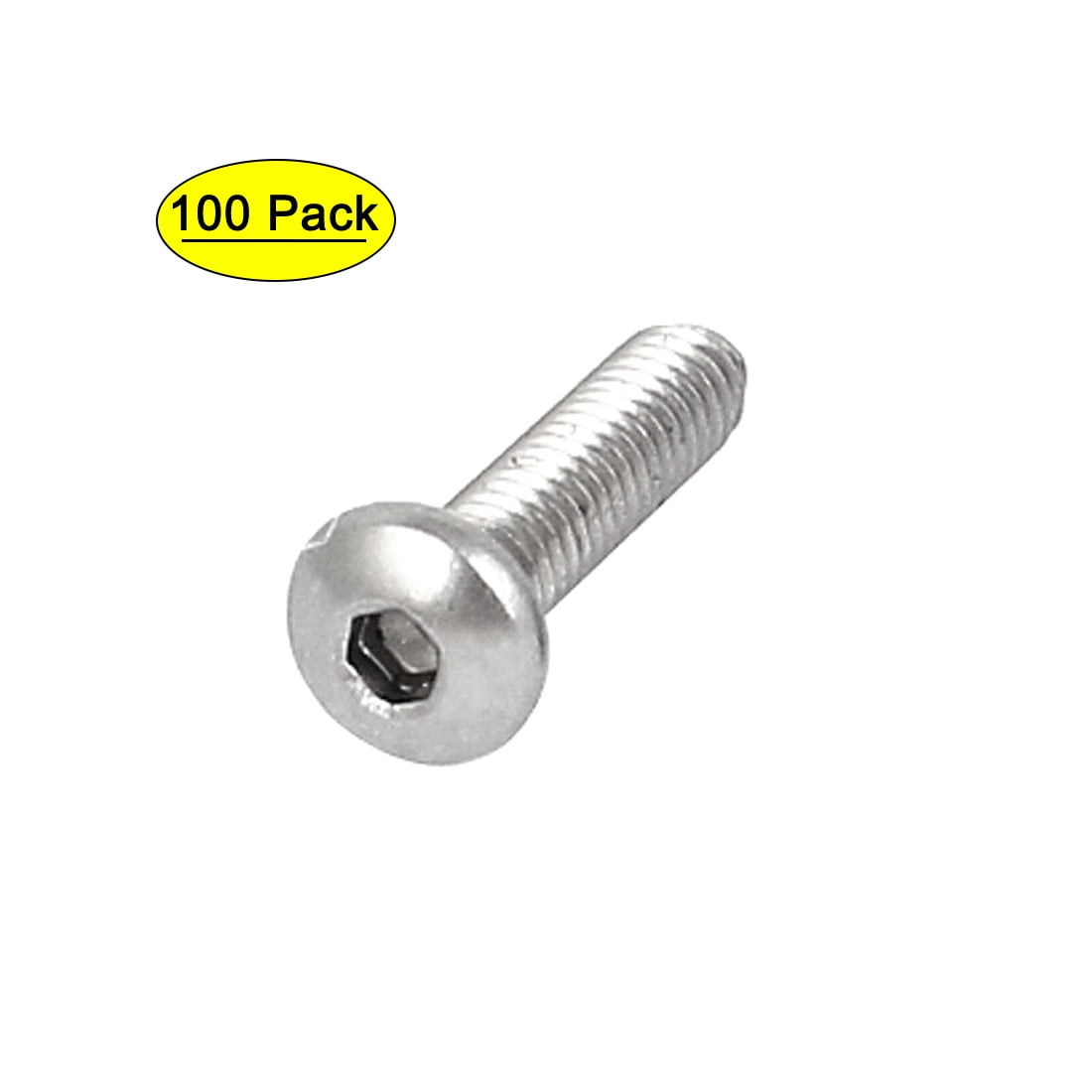 100 Pcs M2.5x10mm Stainless Steel Hex Socket Button Head Bolts Screws ...