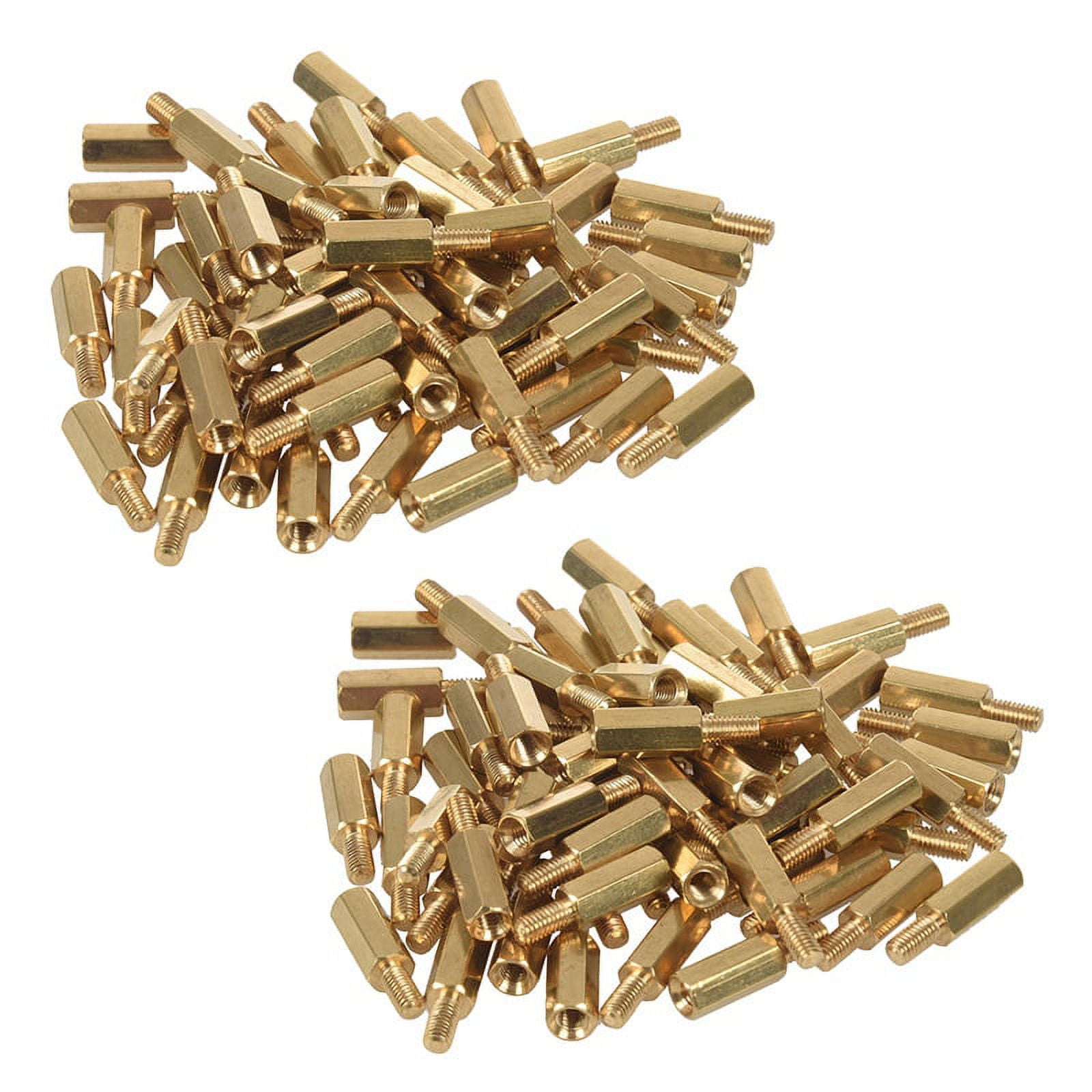 100 Pcs M3 Male x M3 Female 11mm Length Brass Screw Thread PCB Stand ...