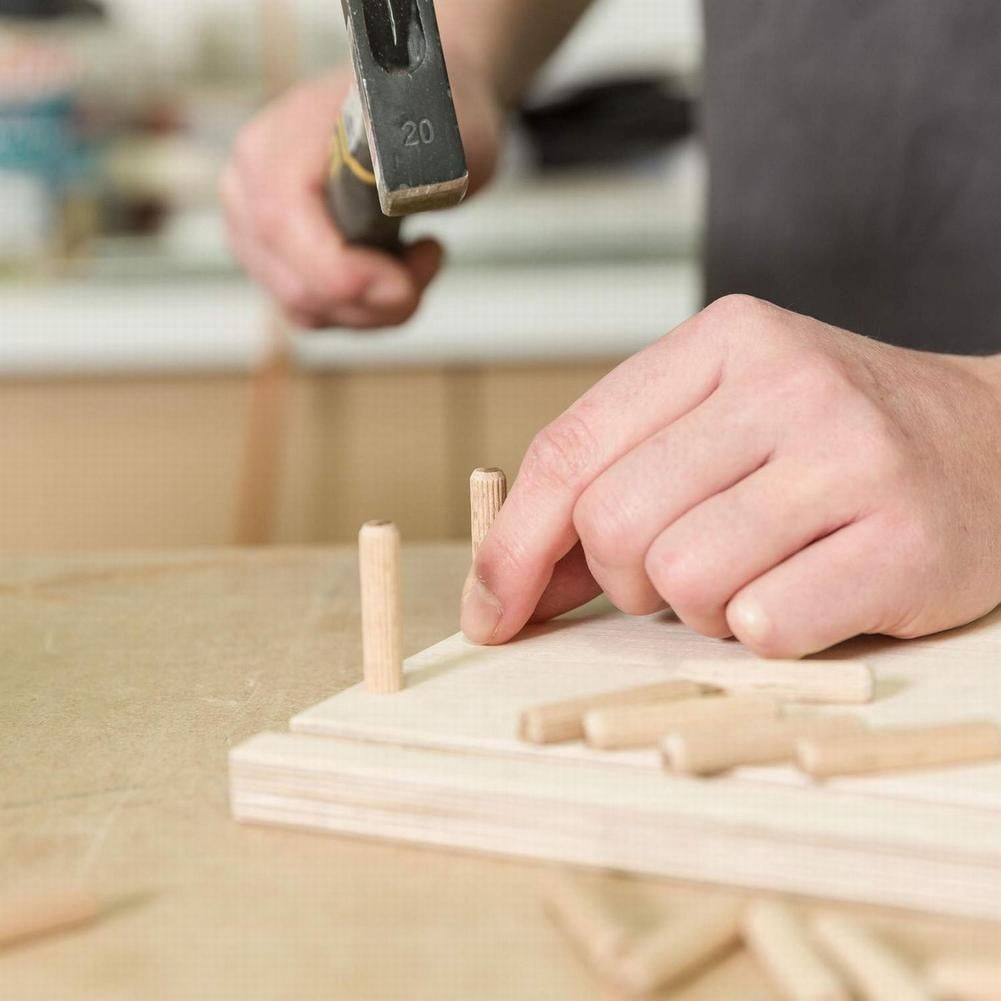 100 Pcs M6/M8/M10 Wooden Dowels Hardwood Tenon Ribbed And Tapered ...