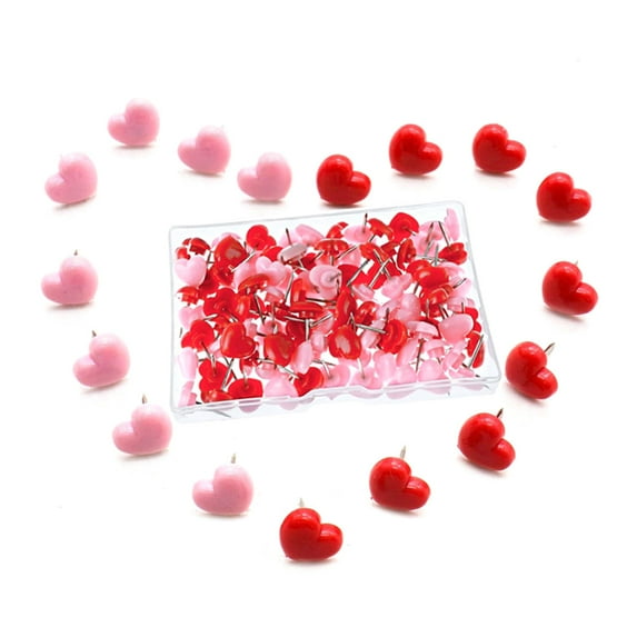 100 Pcs Map Heart Push Pins Decorative Map Tacks Decorative Pushpins ...