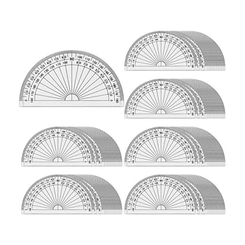 100 Pcs Math Protractors Plastic Protractor 180 Degrees,Protractors ...