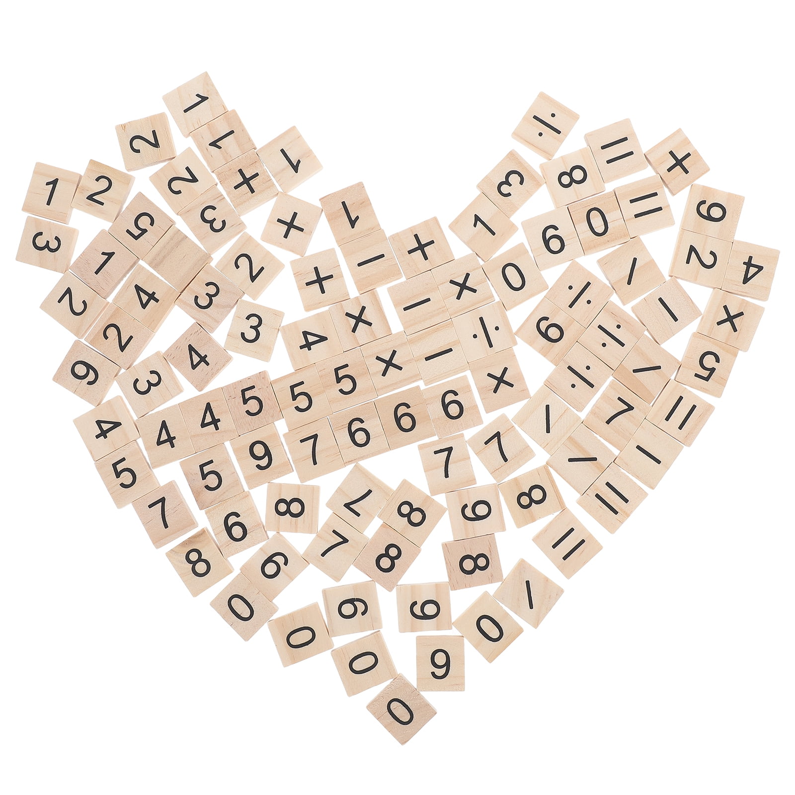 100 Pcs Mathematics Teaching Aids Wood Chips Gold Foil Craft Paper Mini ...