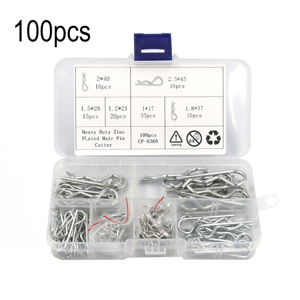 100 Pcs Mechanical Hitch Hair R Cotter Pin Tractor Clip Assortment Set ...