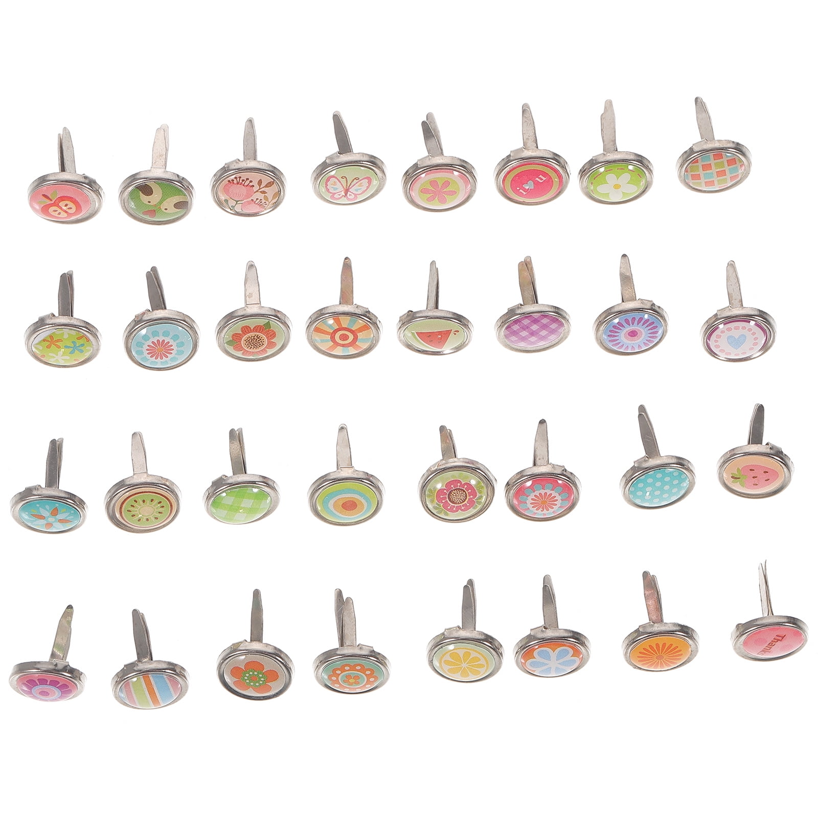 100 Pcs Metal Brads Craft Gold Decor Crafts Making Gemstone Paper Hand ...