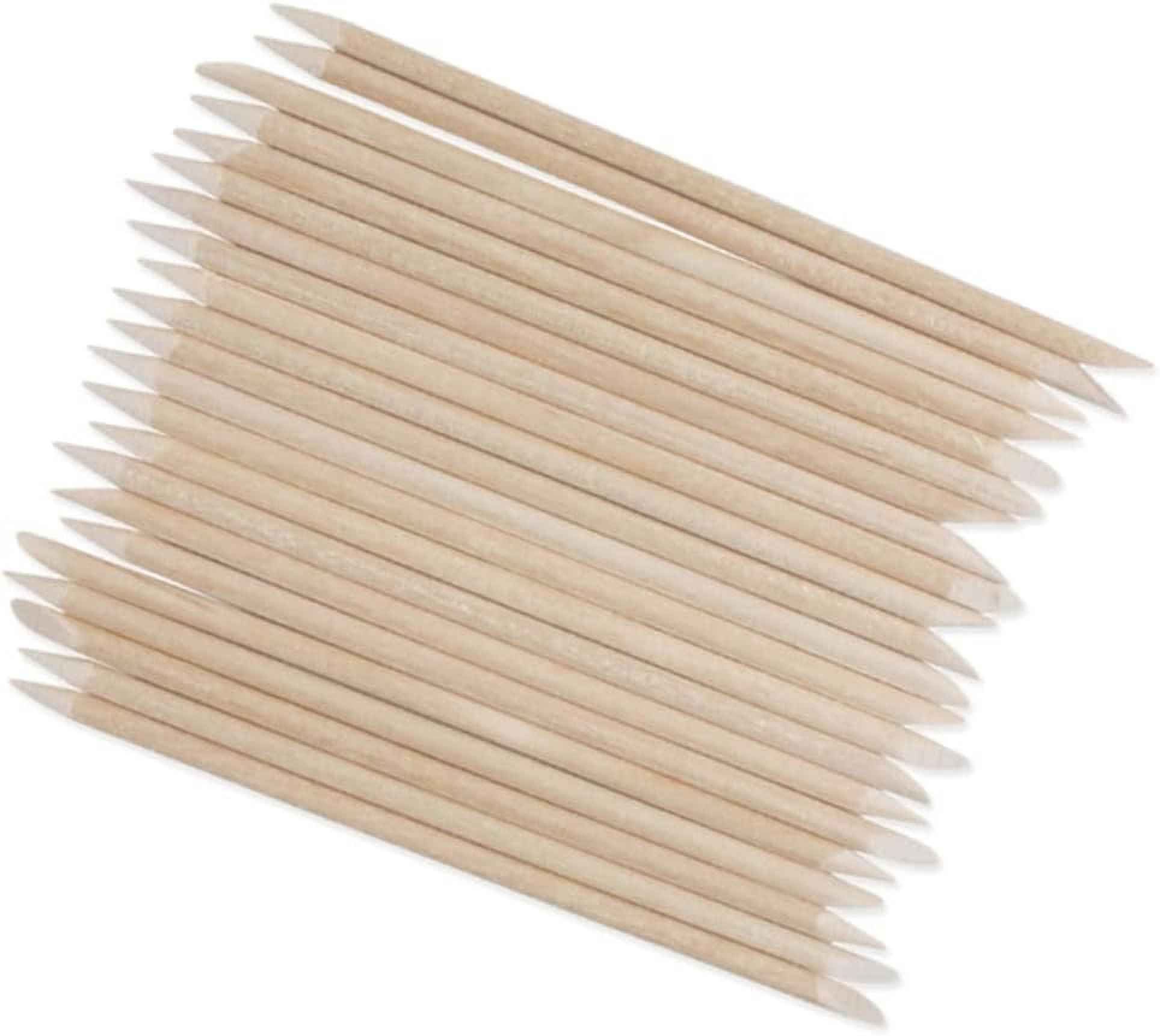 100 Pcs Metal Cuticle Pusher Cuticle Pusher Wood Sticks Orange Stick ...