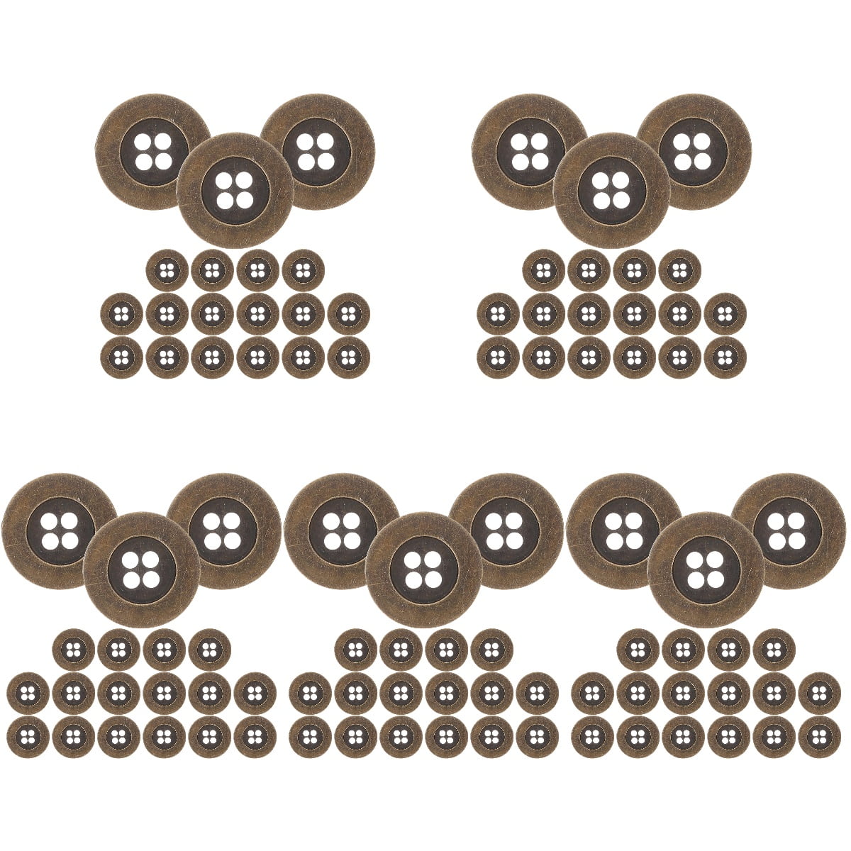 100 Pcs Metal Four-eye Button Delicate Buttons Vintage Decor Large for ...