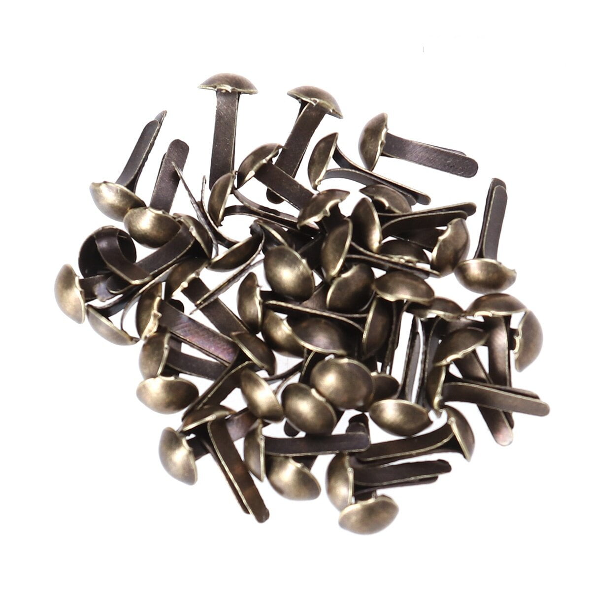 100 Pcs Metal Paper Fasteners Office Brads Two-legged Nails Round ...