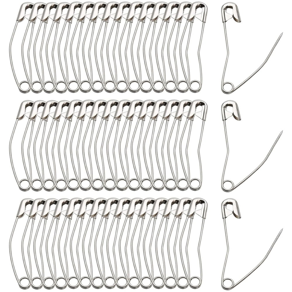 100 Pcs Metal Quilting Basting Pins,Curved Safety Pins,Stainless Steel Bent Pin with Plastic ...