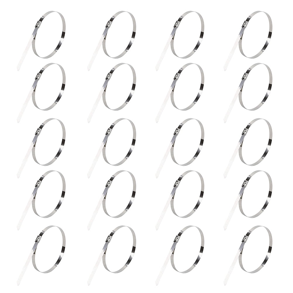 100 Pcs Metal Zip Ties Heavy Duty Chain Link Fence Black Cable Mounts ...