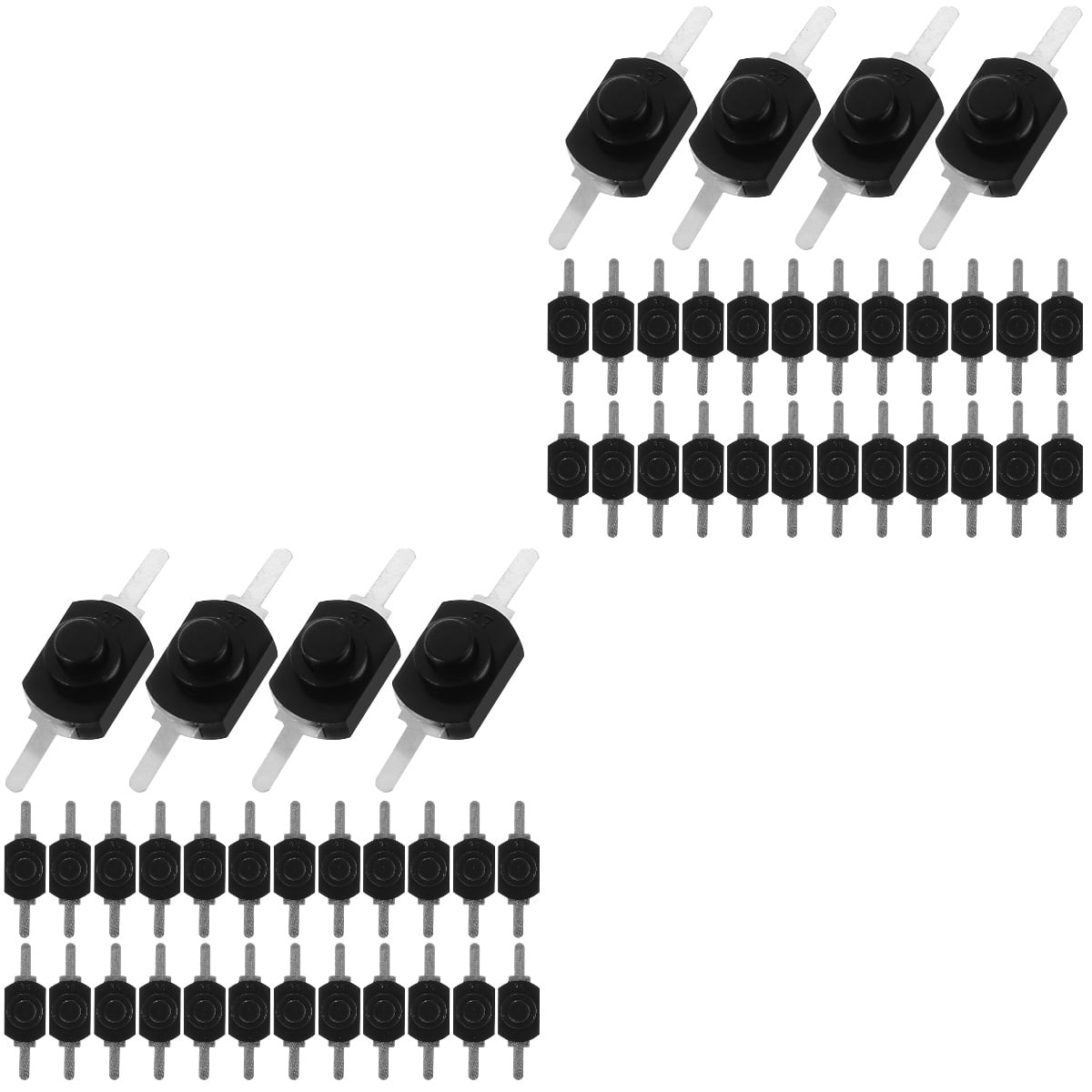 100 Pcs Micro Button Switch Mini Flashlight Mini On Off Self-Lock Push ...
