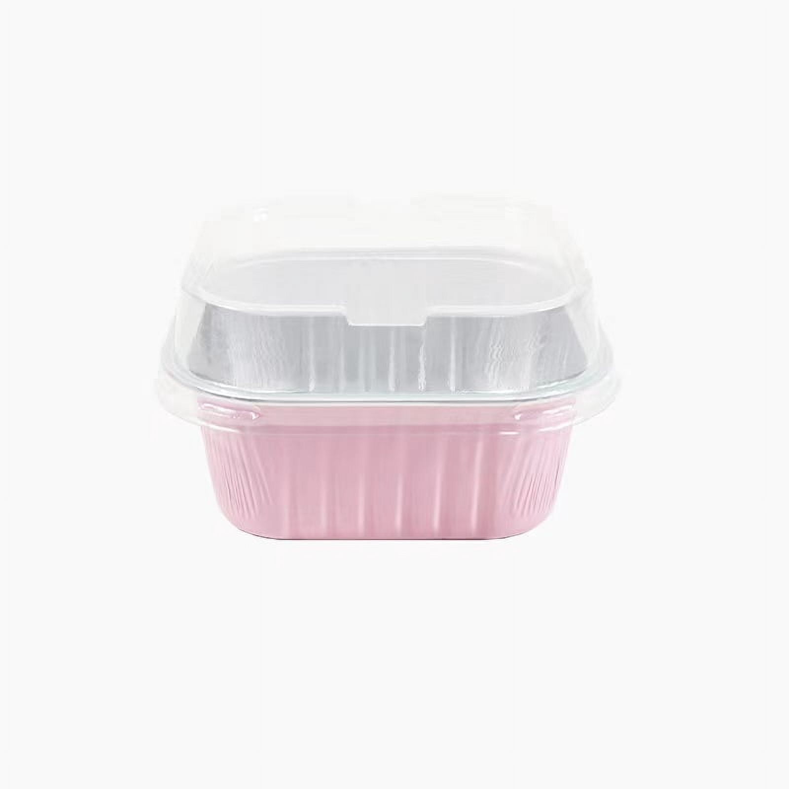 100 Pcs Mini Aluminum Foil Baking Cups with Lids Disposable Cupcake ...