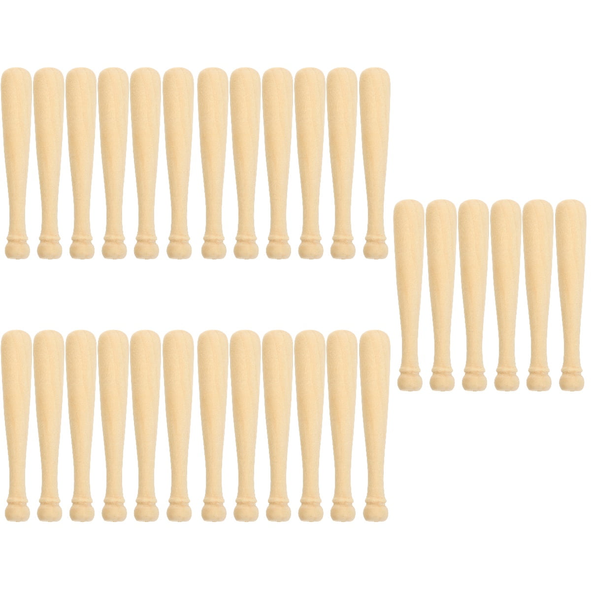 100 Pcs Mini Baseball Bat Wooden DIY Graffiti Key Fob Bats Keychain ...