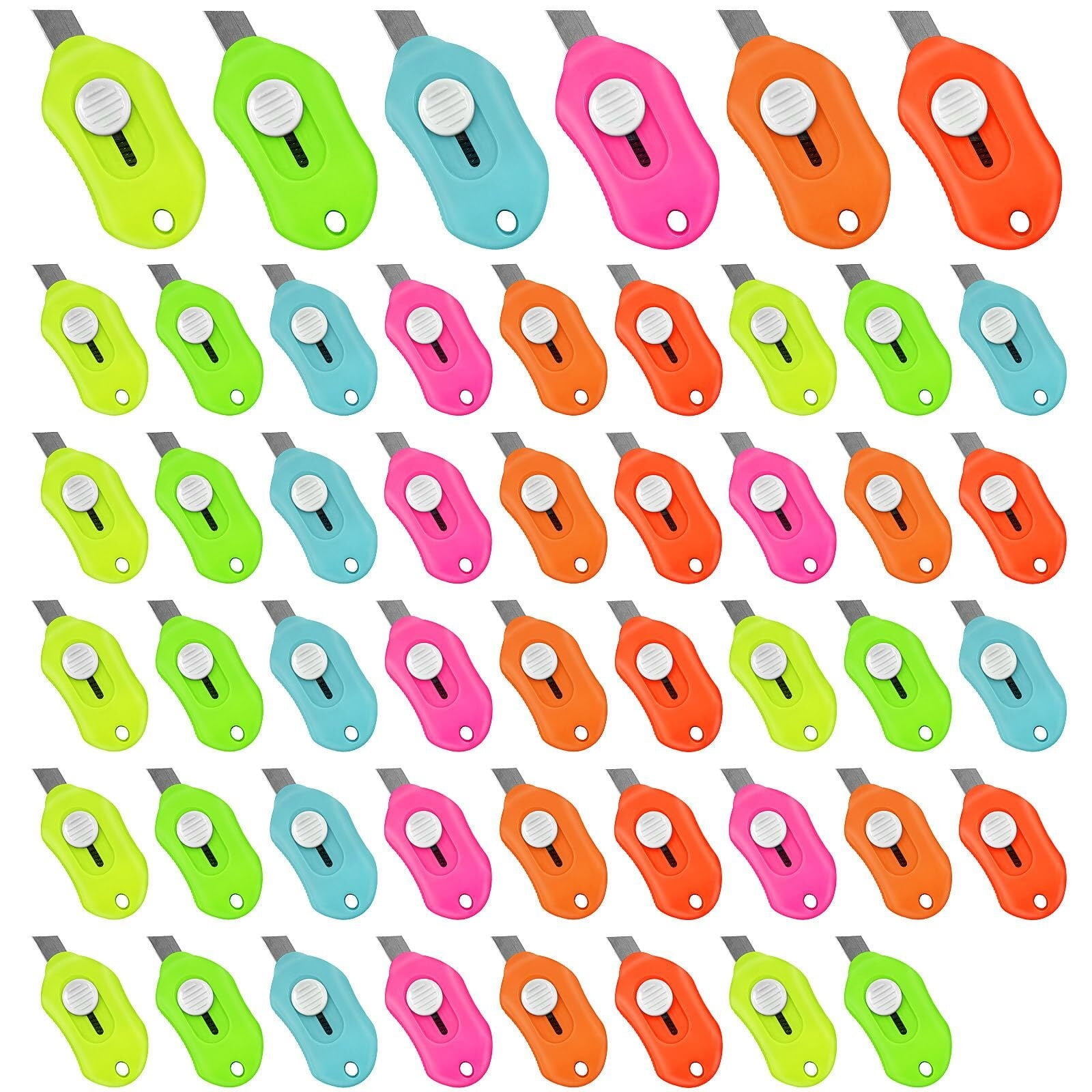 100 Pcs Mini Box Cutter,Retractable Utility Knife Keyblade Art Knife ...
