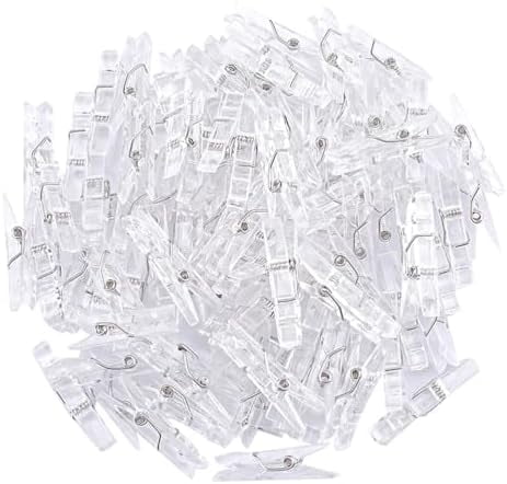 100 Pcs Mini Clear Photo Clips, Mini Clothespins Clip, Clothes Line ...