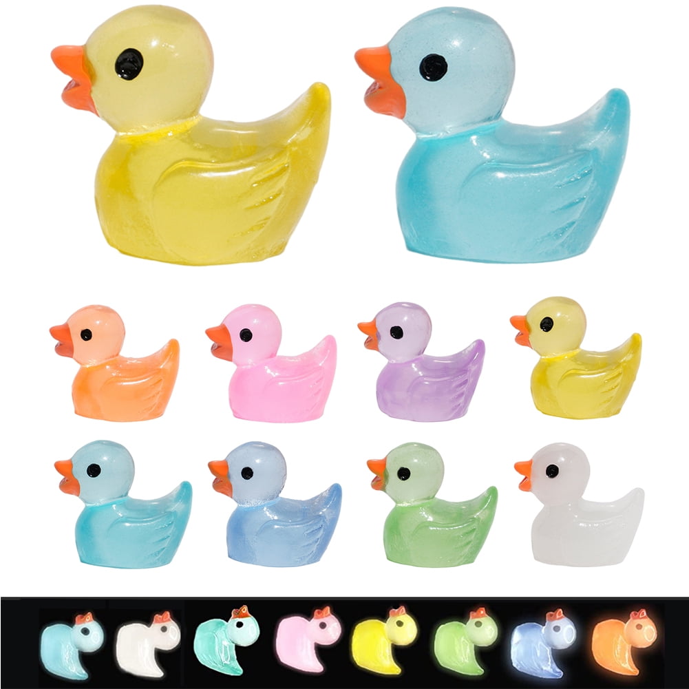 100 Pcs Mini Ducks Luminous Tiny Ducks Miniature Resin Duck Glow in The ...