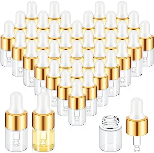 100 Pcs Mini Glass Oil Dropper Bottle Bulk, Clear Essential Small Empty ...
