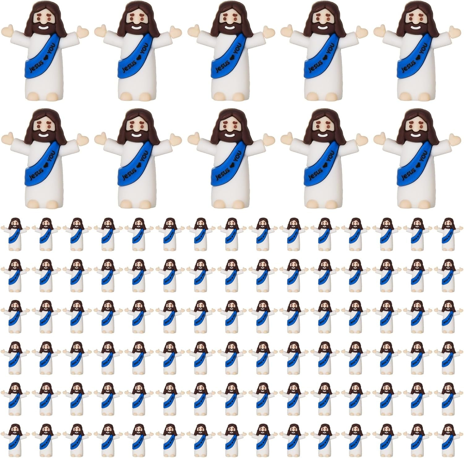 100 Pcs Mini Jesus Figures Jesus Loves You Jesus Doll Little Jesus ...