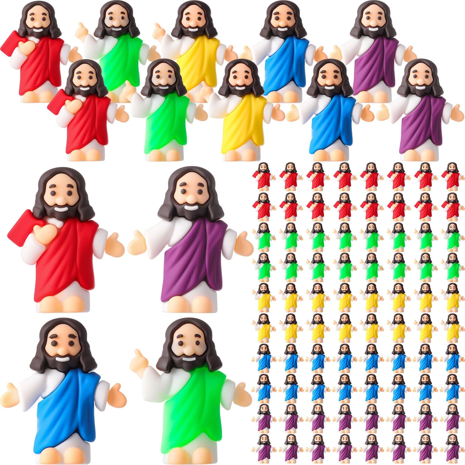 100 Pcs Mini Jesus Figurines In Bulk Tiny Jesus Figures 3 Styles Little ...