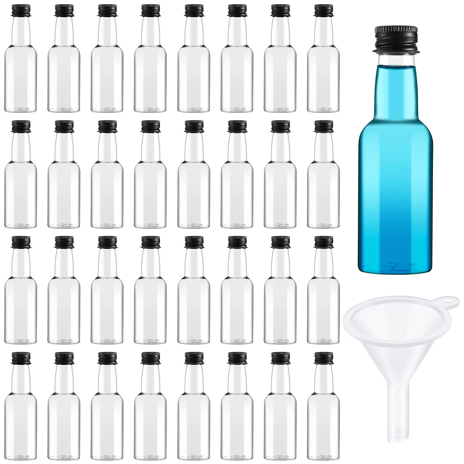 100 Pcs Mini Liquor Bottles Plastic 1.7 Oz Small Shooter Containers ...