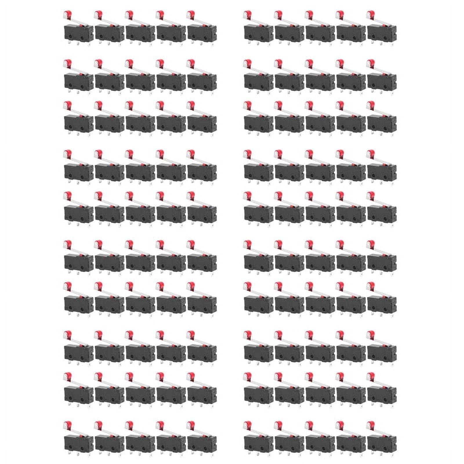 100 Pcs Mini Micro-Limit Switch Roller Lever Arm SPDT Snap Action LOT ...
