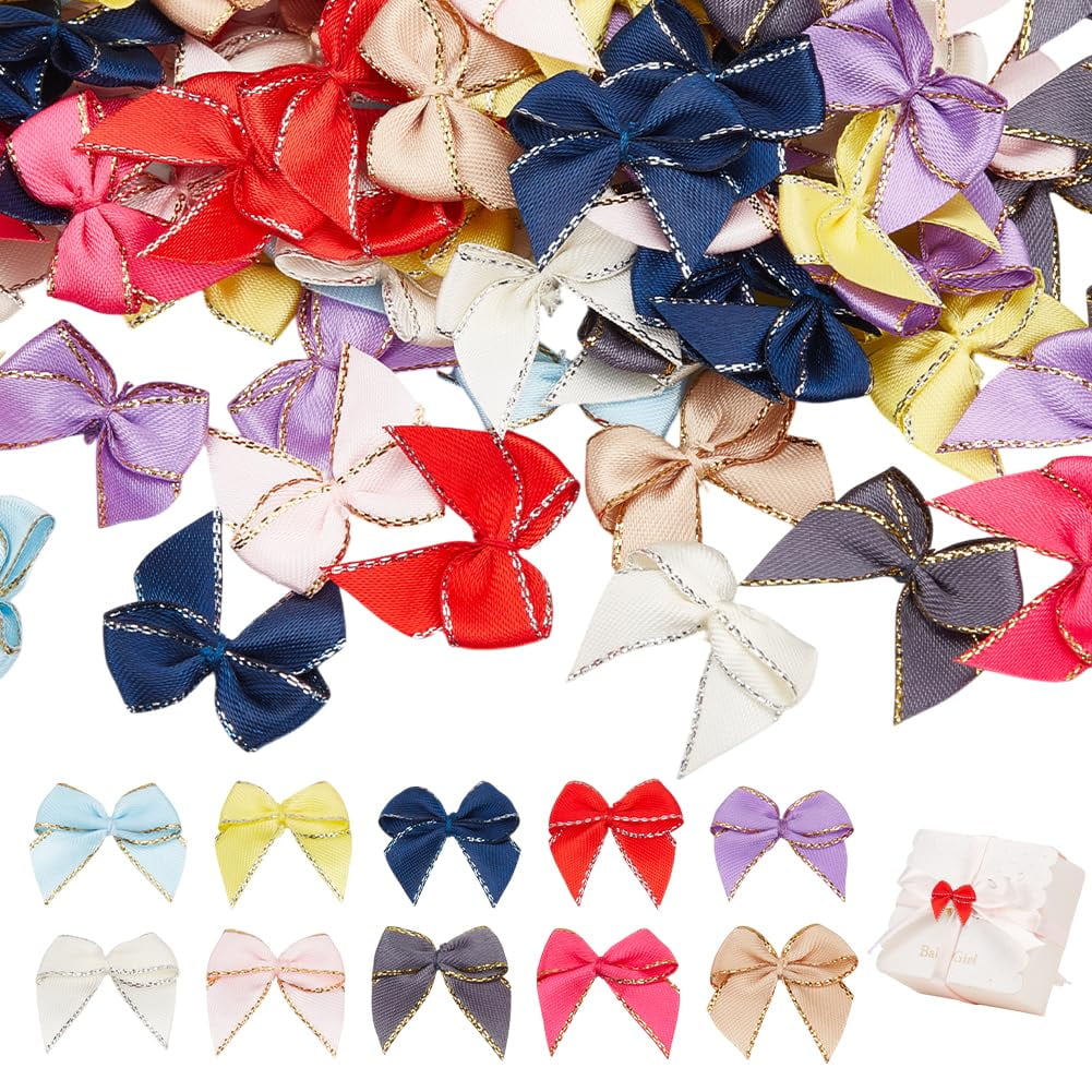 100 Pcs Mini Ribbon Bows 10 Colors 10 Pcs Each 0.96inch Craft DIY ...