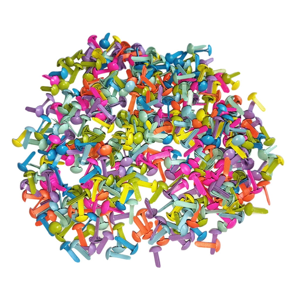 100 Pcs Assorted Color Round Brad Mini Brads for DIY Crafts ...