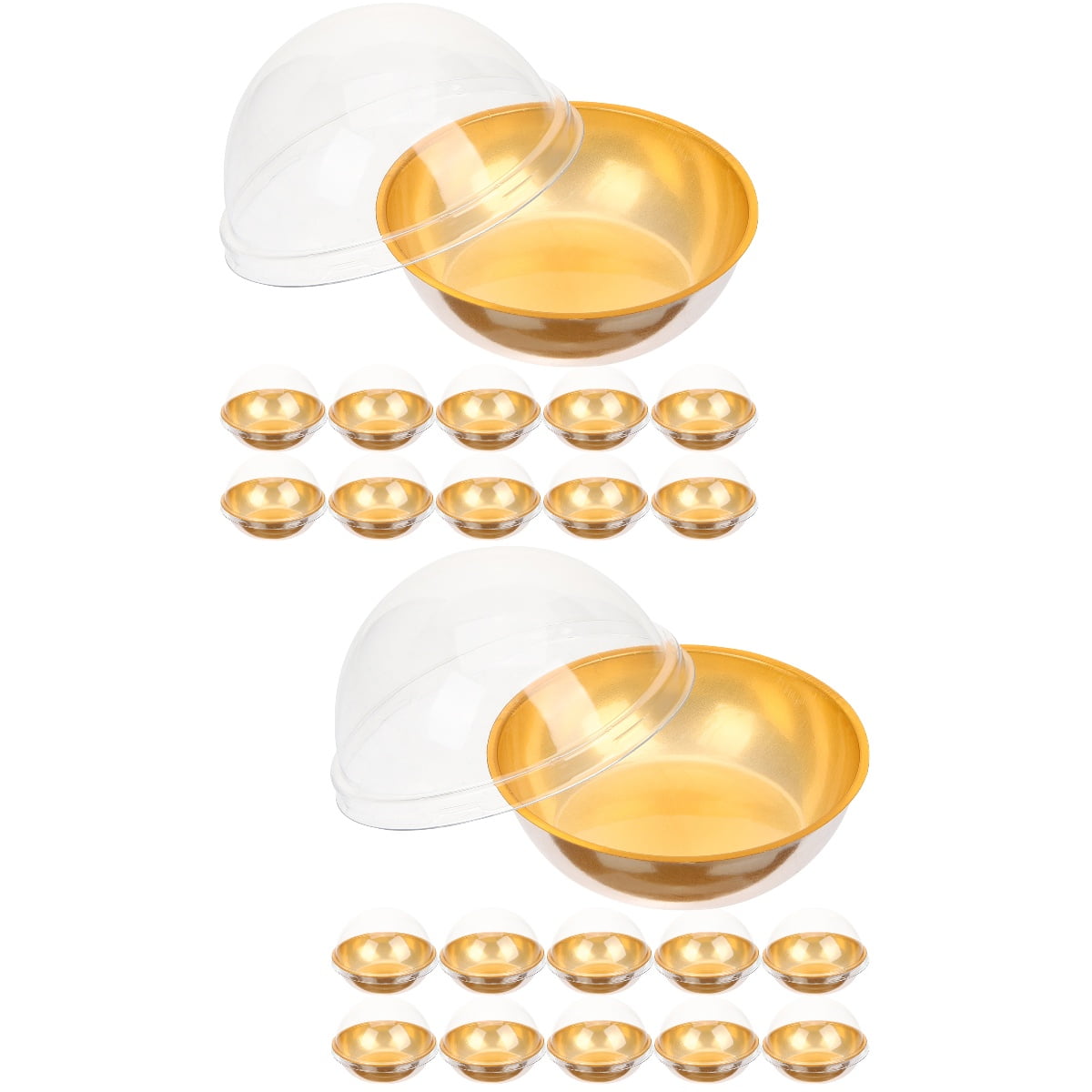 100 Pcs Muffin Packing Boxes Round Mini Cake Boxes Transparent Biscuit ...