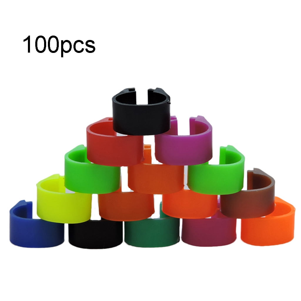 100 Pcs Multi-color Bird Foot Ring Species Identify for Bands Training ...