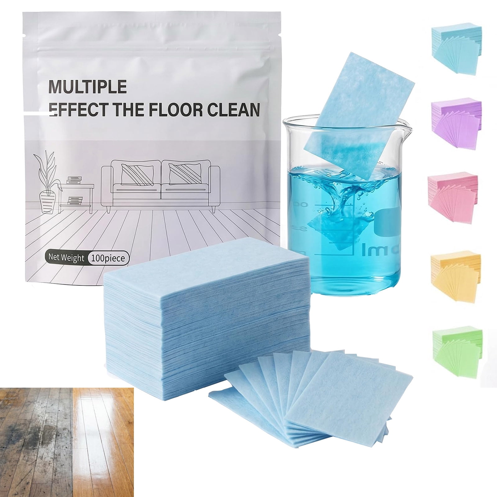 100 Pcs Multiple Effect The Floor Clean,Floor Cleaning Tablets,Multi ...