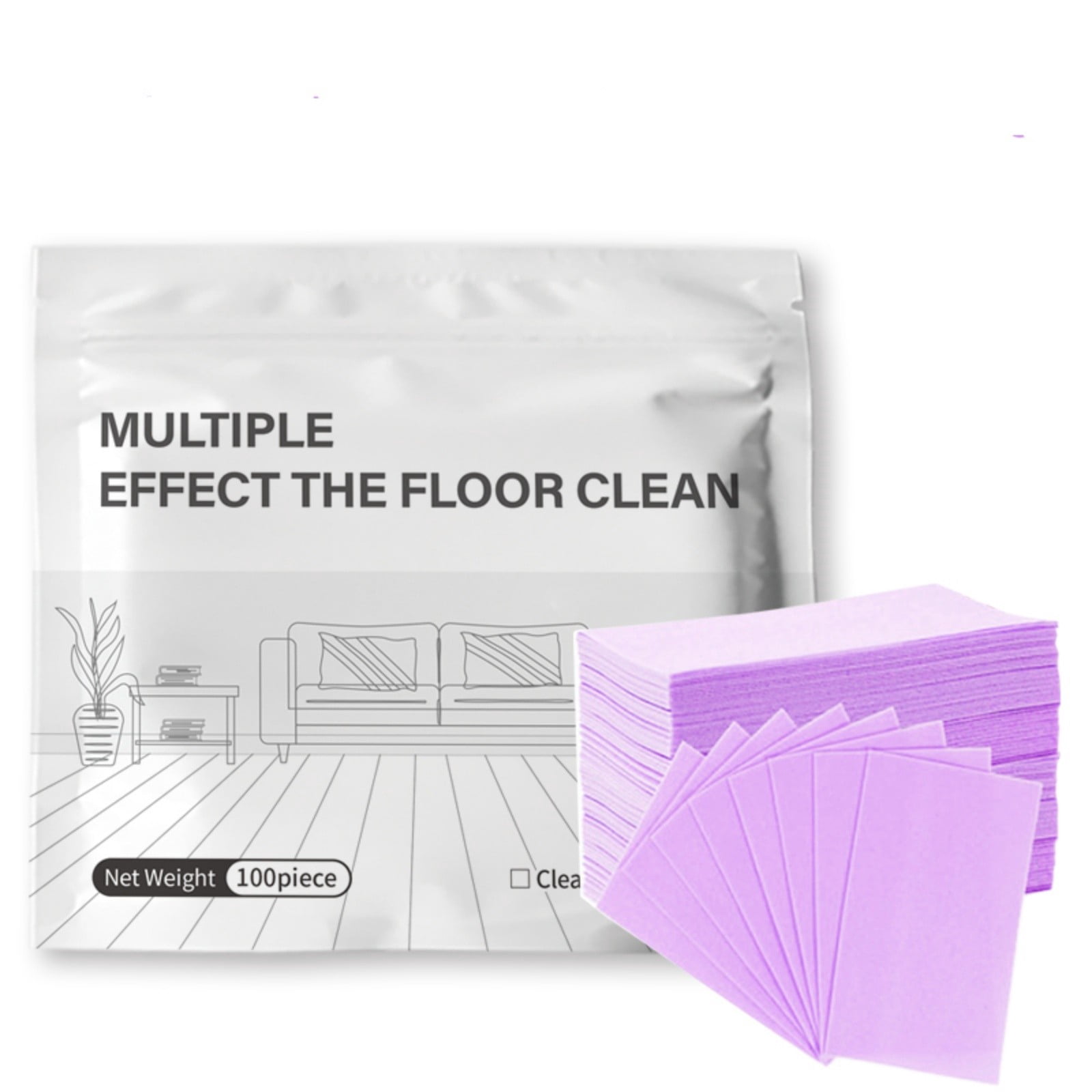 100 Pcs Multiple Effect The Floor Clean, Water-Soluble Cleaning Sheets ...