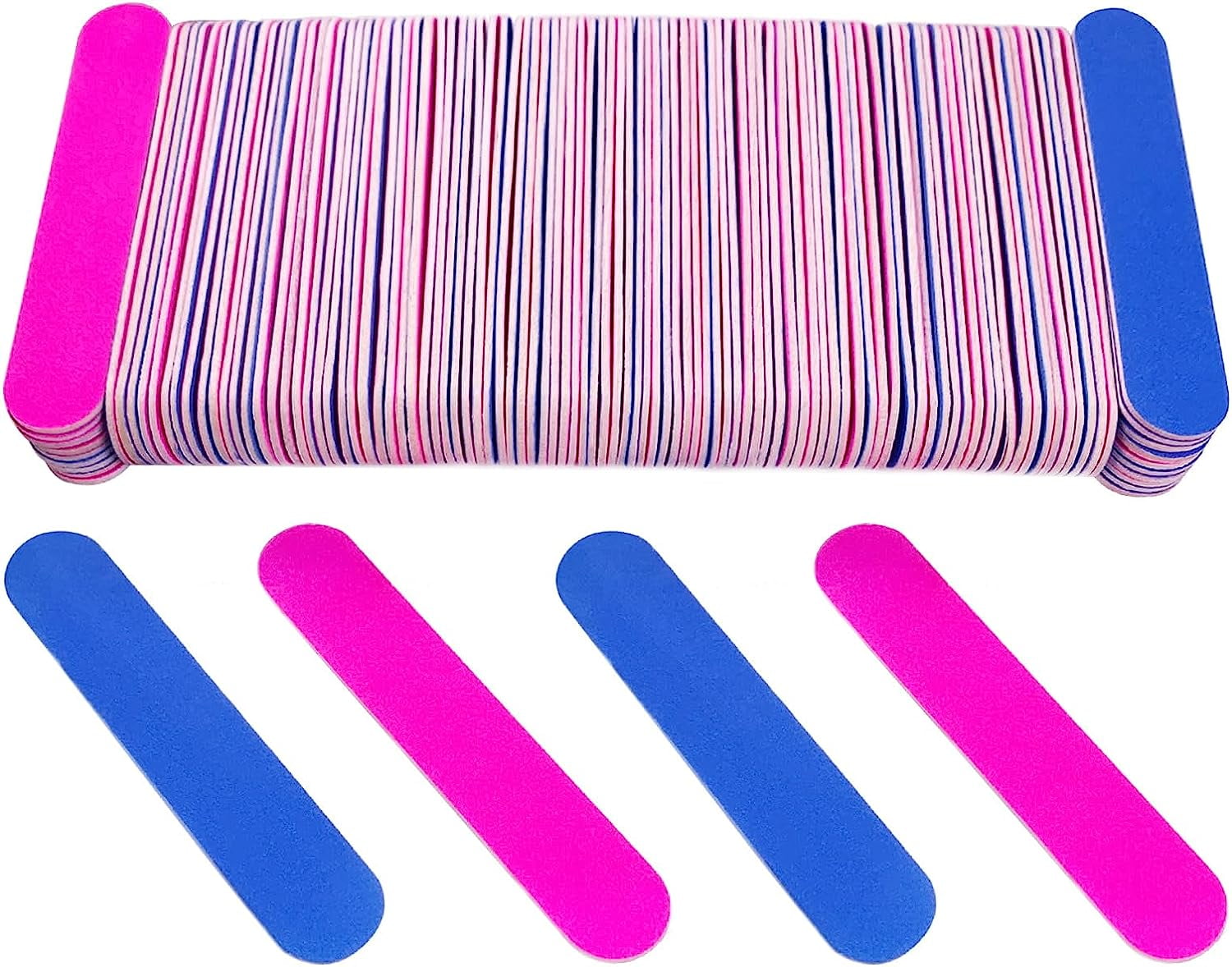 100 Pcs Nail Files for Nature Nails Small Disposable Double Sided ...
