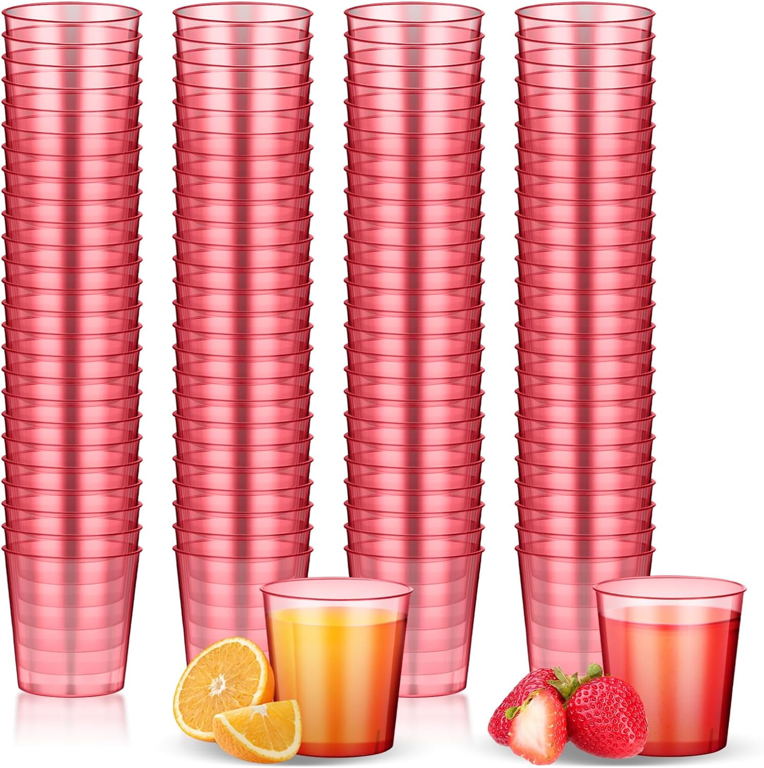 100 Pcs Neon Shot Glasses - Disposable 1 oz Plastic Cups for Mini Party - Colored Shot Glass ...